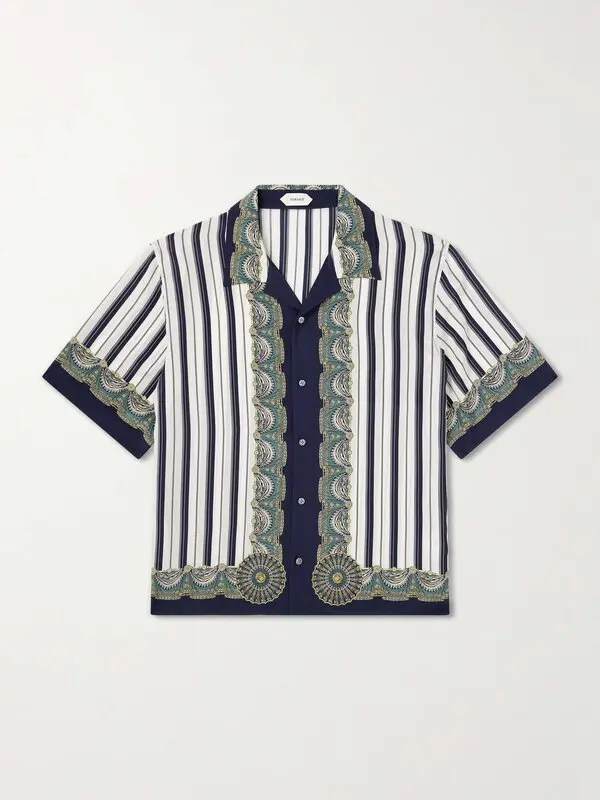 Versace Striped Silk-crepe De Chine Shirt