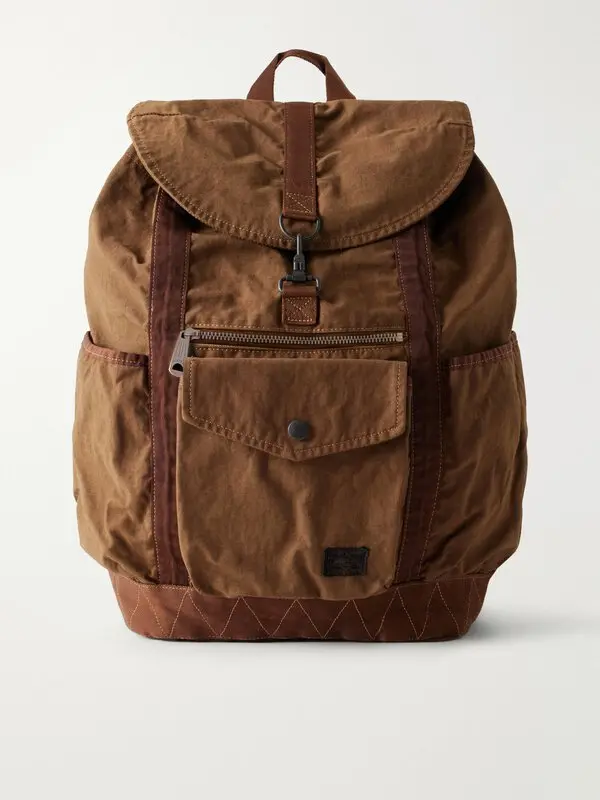 PORTER-YOSHIDA & CO Crag Canvas Backpack - Brown