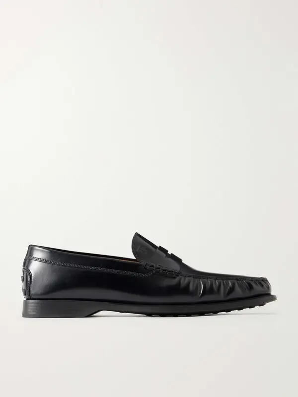 TOD'S Logo-debossed Gathered Leather Loafers