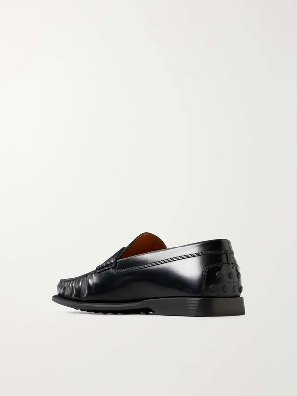 TOD'S Logo-debossed Gathered Leather Loafers