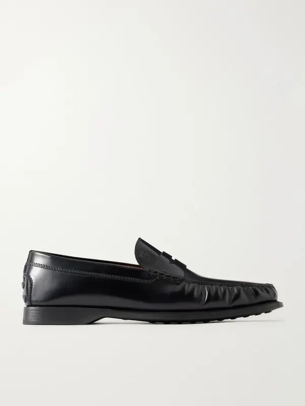 TOD'S Logo-debossed Gathered Leather Loafers