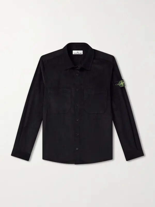 Stone Island Logo-appliquéd Cotton Corduroy Shirt