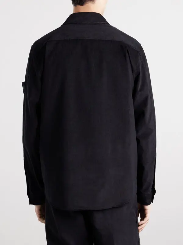 Stone Island Logo-appliquéd Cotton Corduroy Shirt