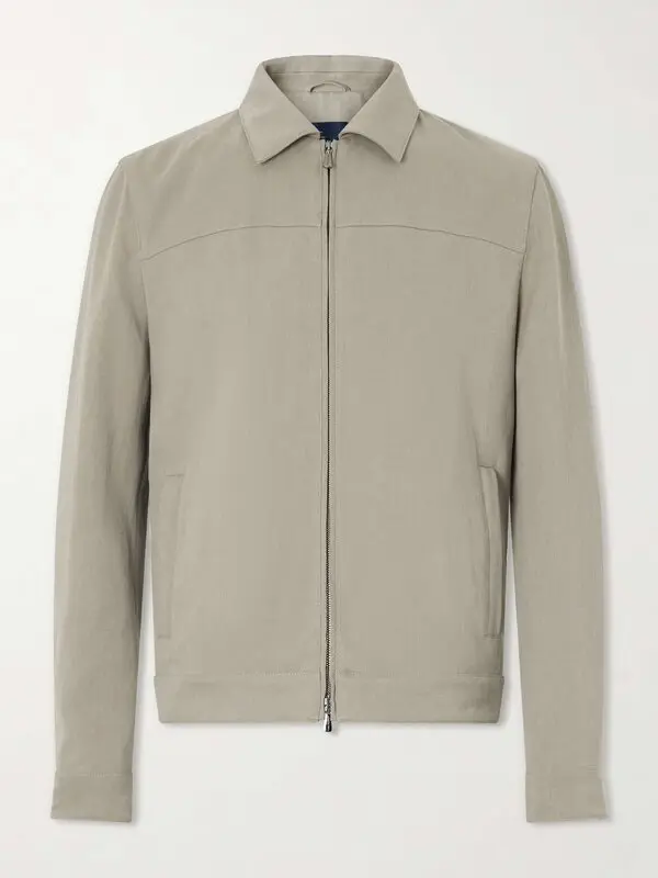 Thom Sweeney Linen Bomber Jacket