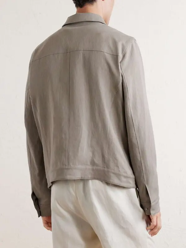 Thom Sweeney Linen Bomber Jacket