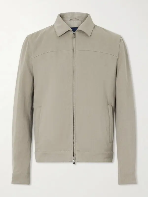 Thom Sweeney Linen Bomber Jacket