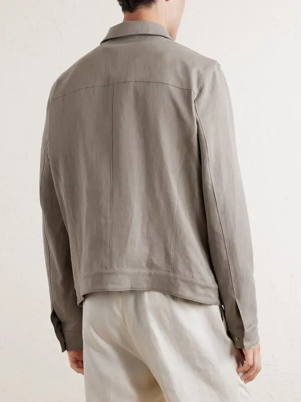 Thom Sweeney Linen Bomber Jacket