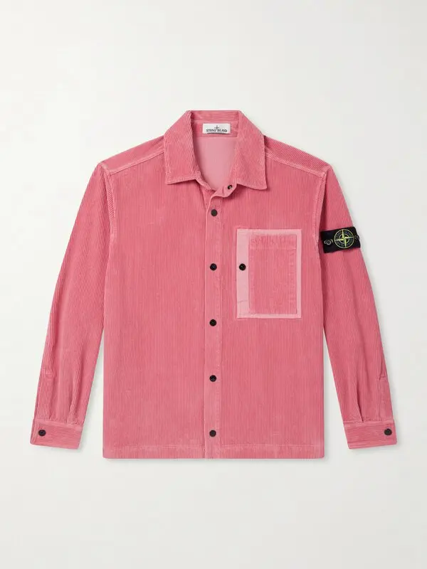 Stone Island Organic Cotton-corduroy 800 Overshirt - Pink