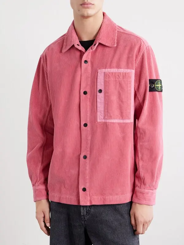 Stone Island Organic Cotton-corduroy 800 Overshirt - Pink