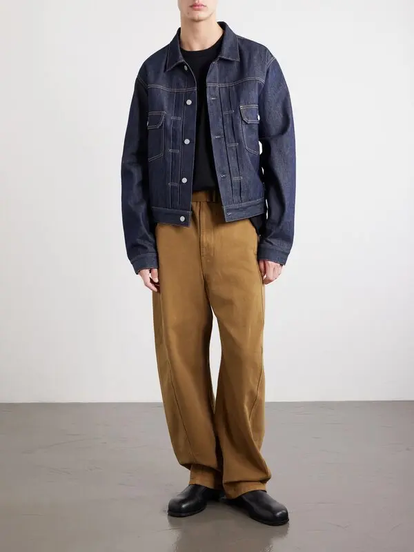 LEMAIRE Straight-leg Belted Cotton-twill Trousers