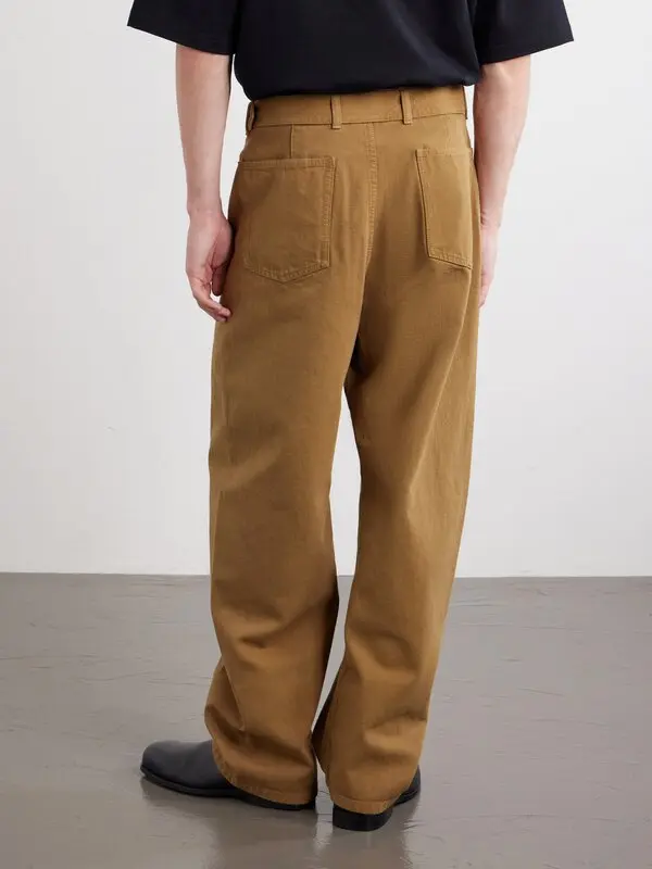 LEMAIRE Straight-leg Belted Cotton-twill Trousers