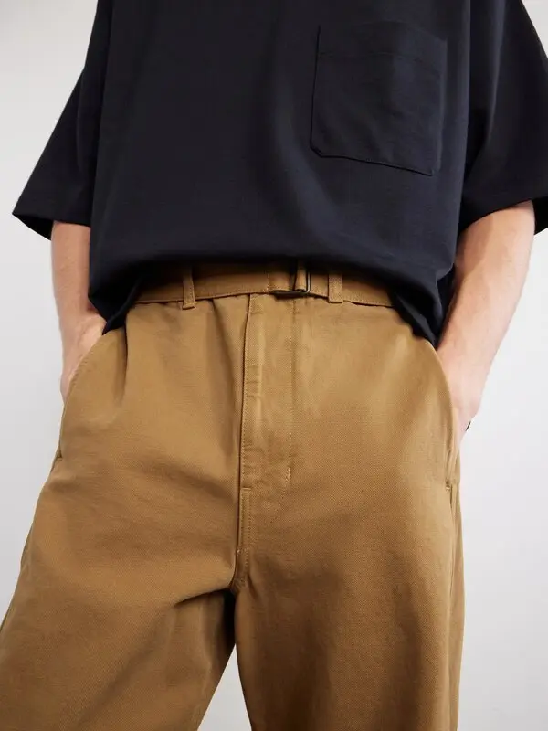 LEMAIRE Straight-leg Belted Cotton-twill Trousers
