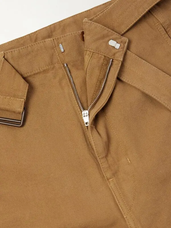 LEMAIRE Straight-leg Belted Cotton-twill Trousers