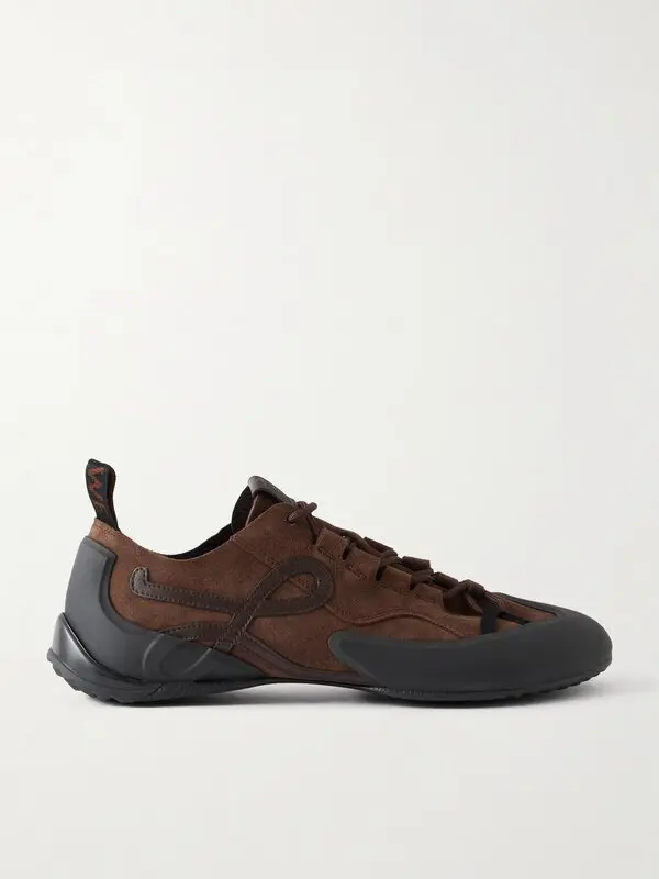 Loewe Grip Suede Sneakers - Brown