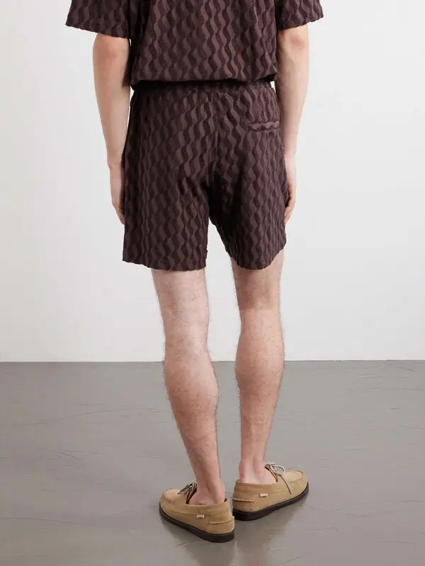 Frescobol Carioca Augusto Cotton And Linen-blend Jacquard Terry Shorts