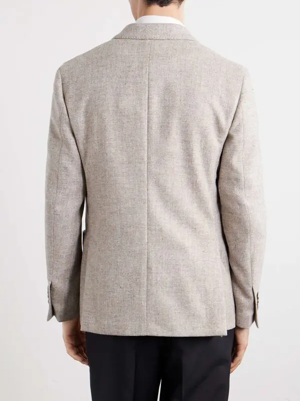 LARDINI Wool Canvas Blazer - Beige
