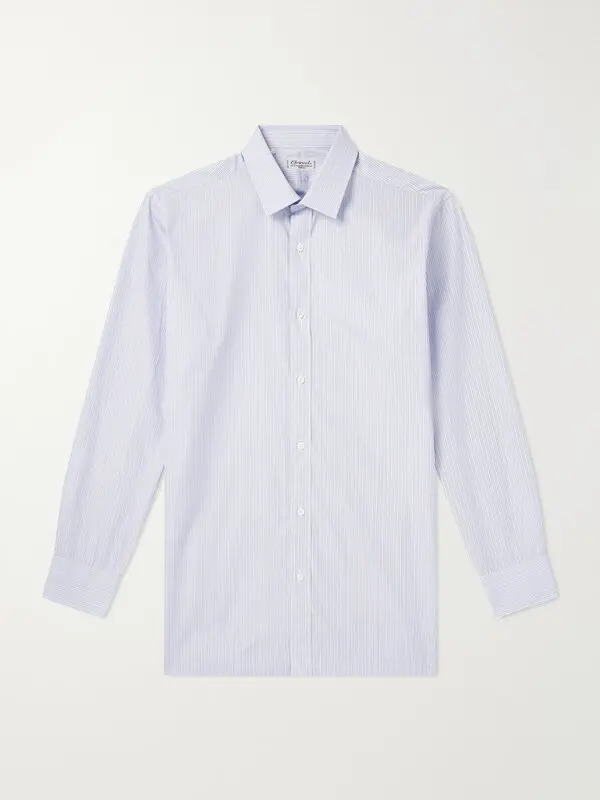 Charvet Striped Cotton-twill Shirt - Blue