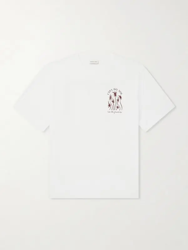 Frescobol Carioca Dinis Printed Cotton-jersey T-shirt - White