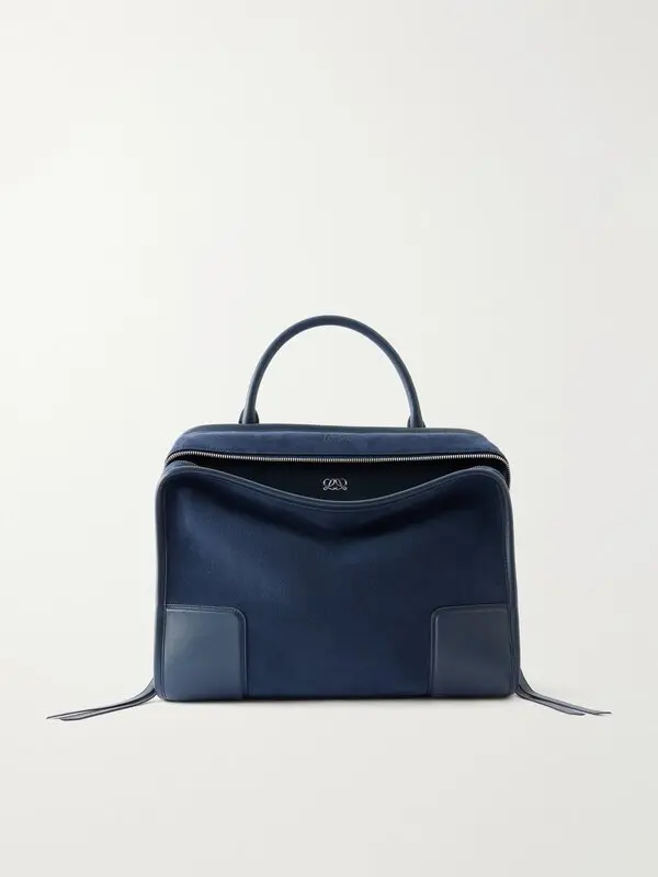 Loewe Amazona 180 Suede Tote Bag - Blue