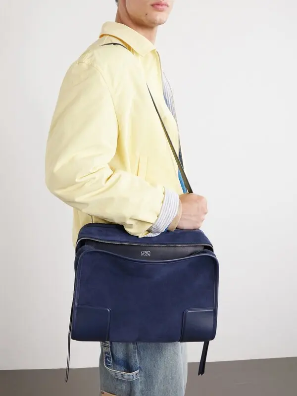 Loewe Amazona 180 Suede Tote Bag - Blue