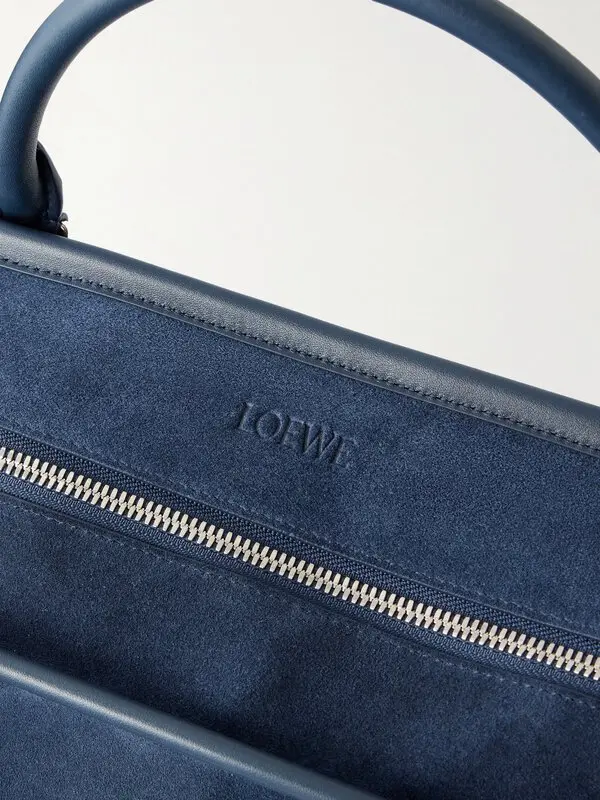 Loewe Amazona 180 Suede Tote Bag - Blue