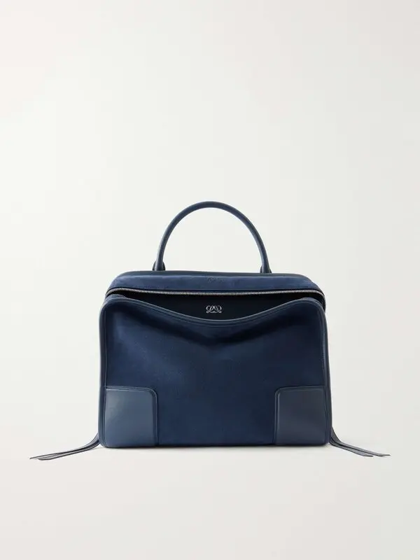 Loewe Amazona 180 Suede Tote Bag - Navy