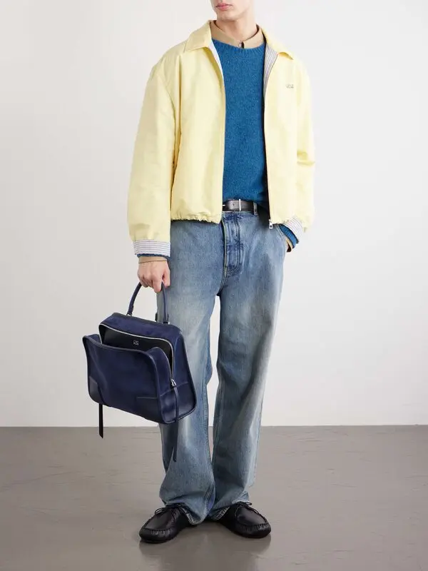 Loewe Amazona 180 Suede Tote Bag - Navy
