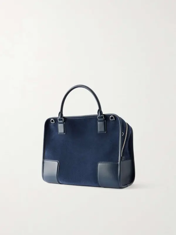Loewe Amazona 180 Suede Tote Bag - Navy