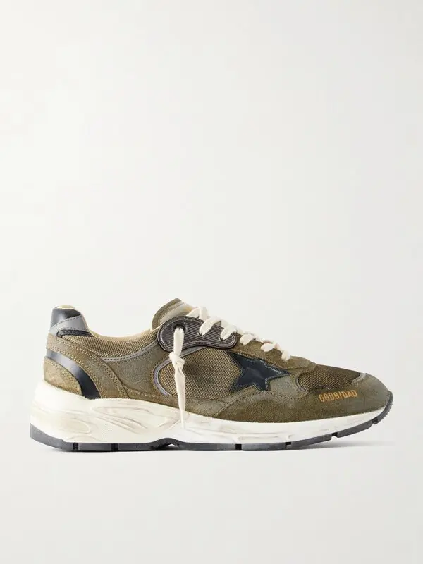 GOLDEN GOOSE Running Dad Suede-trimmed Mesh Sneakers