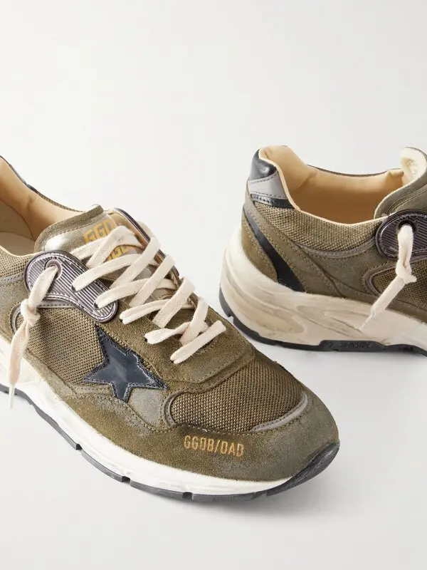 GOLDEN GOOSE Running Dad Suede-trimmed Mesh Sneakers