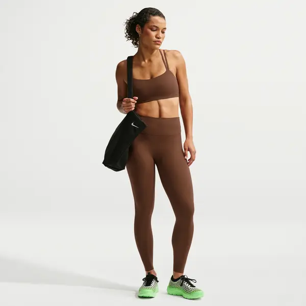 Nike Zenvy High-waisted Full-length Leggings With No Front Seam - Brown