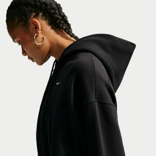 Nike Studio Fleece Full-zip Cropped Hoodie