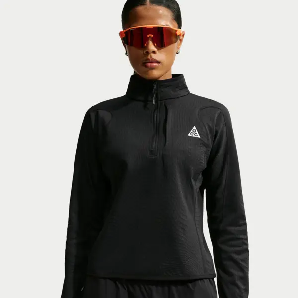 Nike Wolf Grid" Therma-fit 1/2-zip Hiking Top - Black