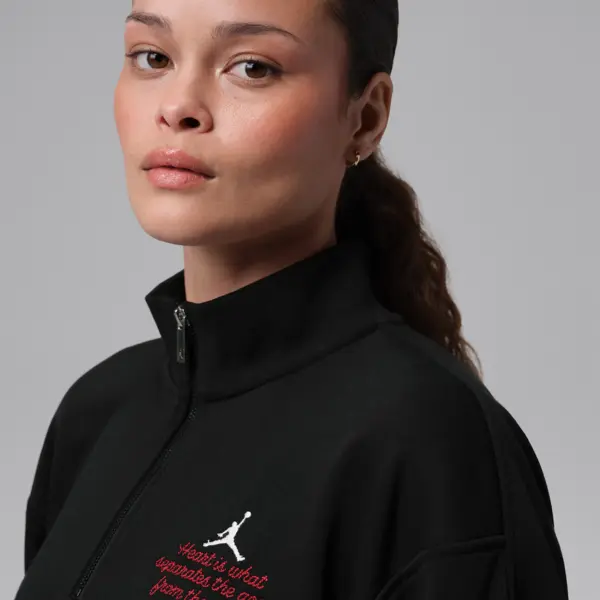 JORDAN Brooklyn Fleece Cropped 1/4-zip Top