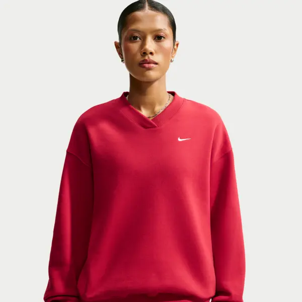 Nike Studio Fleece Medium Weight Oversized V-neck Top