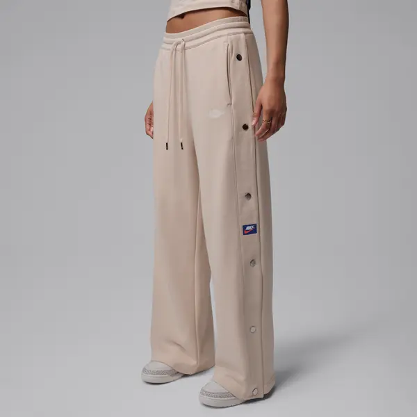 JORDAN Flight Fleece French Terry Snap Pants - White