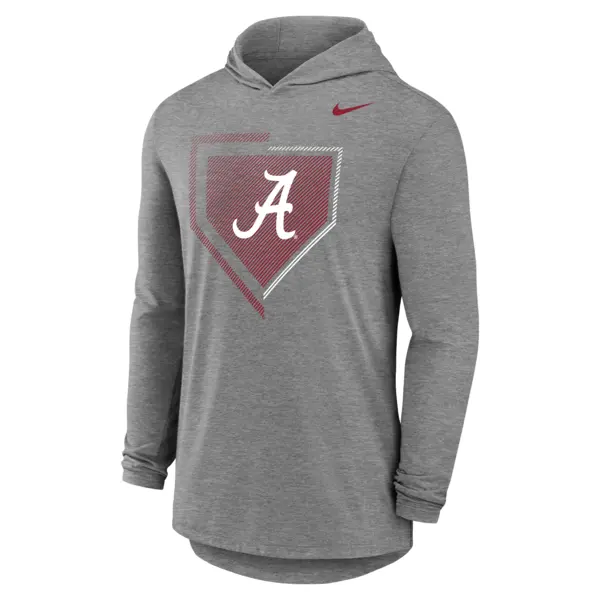 Nike College Long-sleeve Hooded Baseball T-shirt - Grey