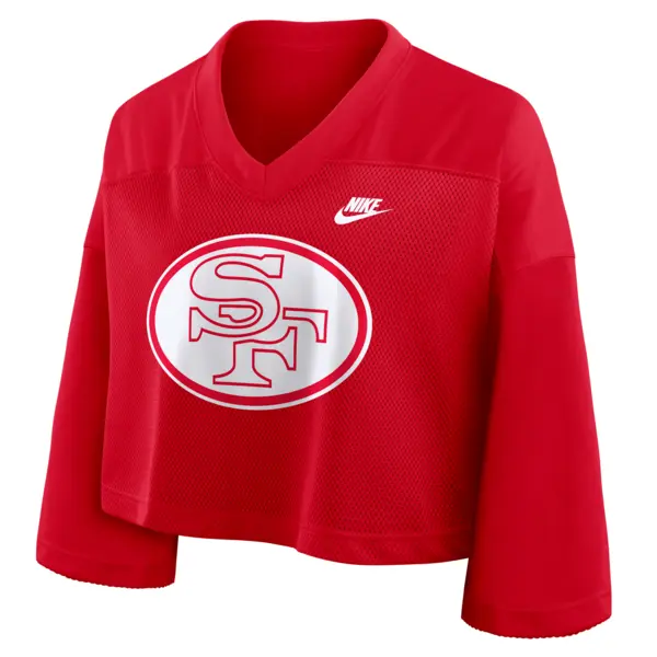 Nike San Francisco 49ers Rewind Fashion Dri-fit Nfl Cropped Jersey - Red