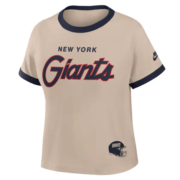 Nike New York Giants Rewind Ringer Cropped T-shirt - Brown