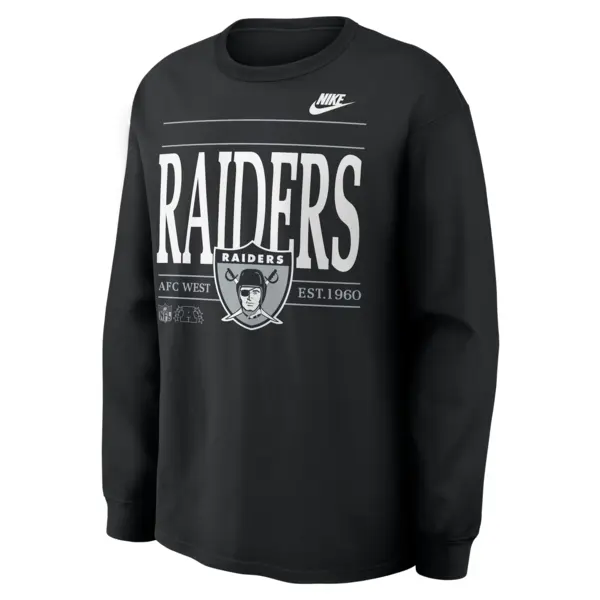 Nike Las Vegas Raiders Rewind Max90 Nfl Long-sleeve T-shirt - Black