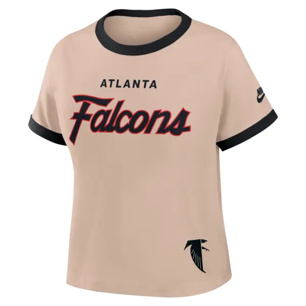 Nike Atlanta Falcons Rewind Ringer Mod Cropped T-shirt - Brown