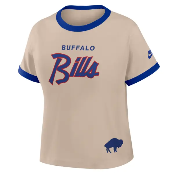 Nike Buffalo Bills Rewind Ringer Mod Cropped T-shirt - Brown