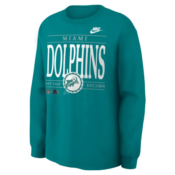 Nike Miami Dolphins Rewind Max90 Nfl Long-sleeve T-shirt - Blue