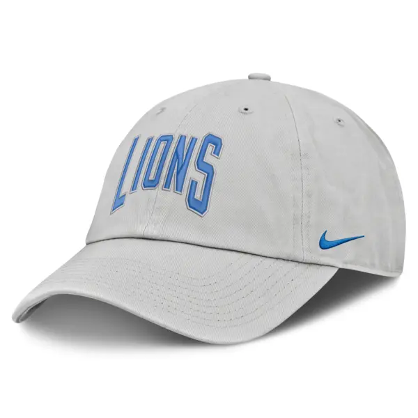 Nike Detroit Lions Primetime Club Arched Nfl Adjustable Hat - Grey