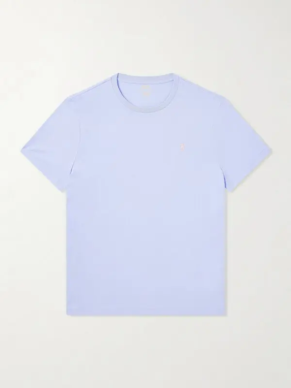 Polo Ralph Lauren Logo-embroidered Cotton-jersey T-shirt - Blue