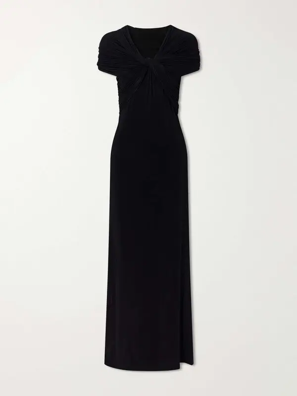 Tove Rama Gathered Jersey Maxi Dress