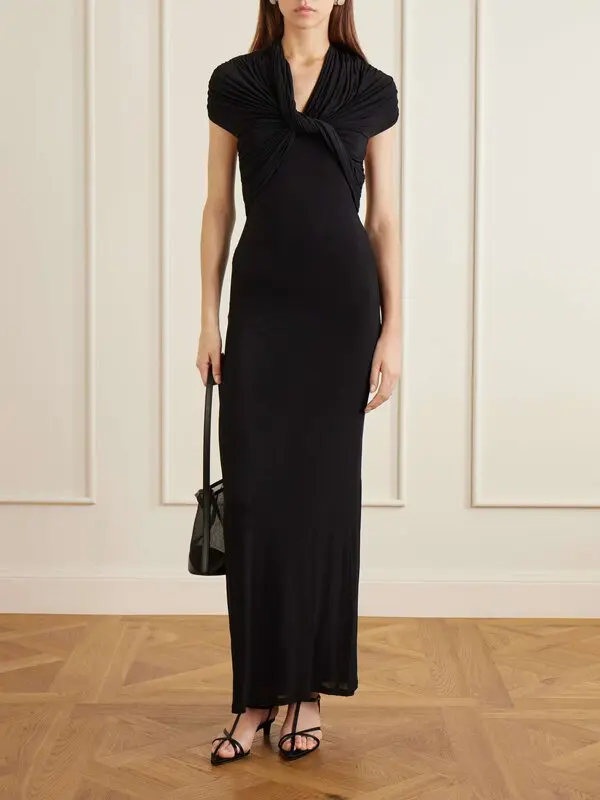 Tove Rama Gathered Jersey Maxi Dress