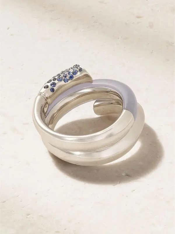 TABAYER 18-karat White Sapphire And Chalcedony Ring