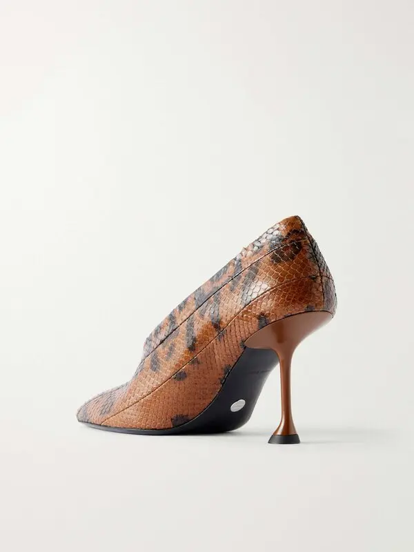 Proenza Schouler Tee 85 Snake-effect Leather Pumps