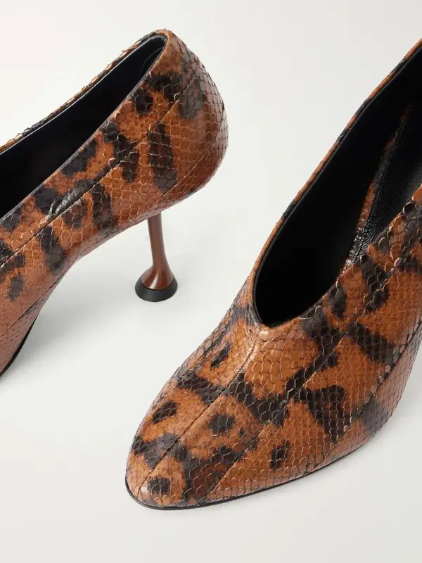 Proenza Schouler Tee 85 Snake-effect Leather Pumps